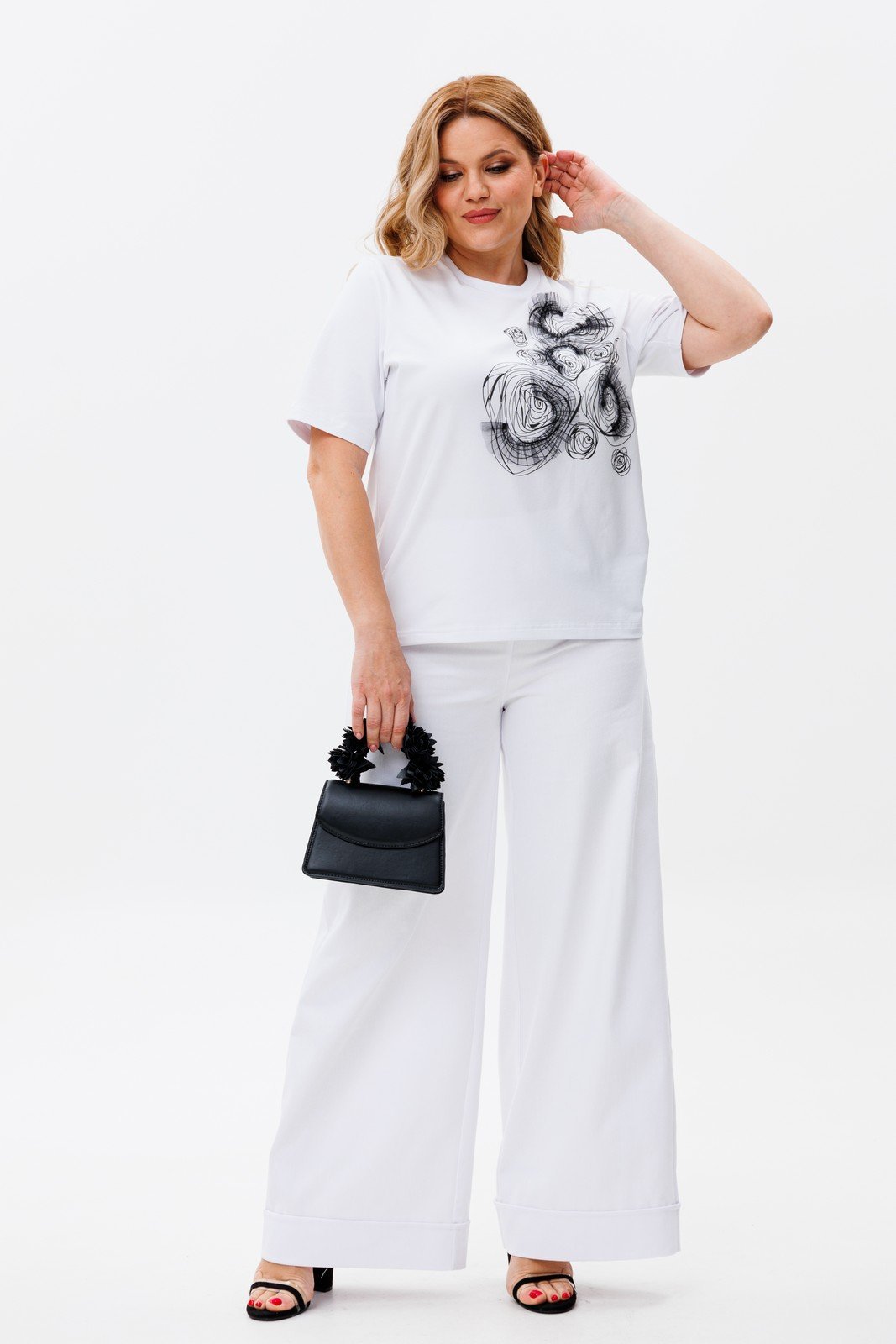 *Костюм брючный 1368 белый Michel Chic купить в интернет магазине Велесмода